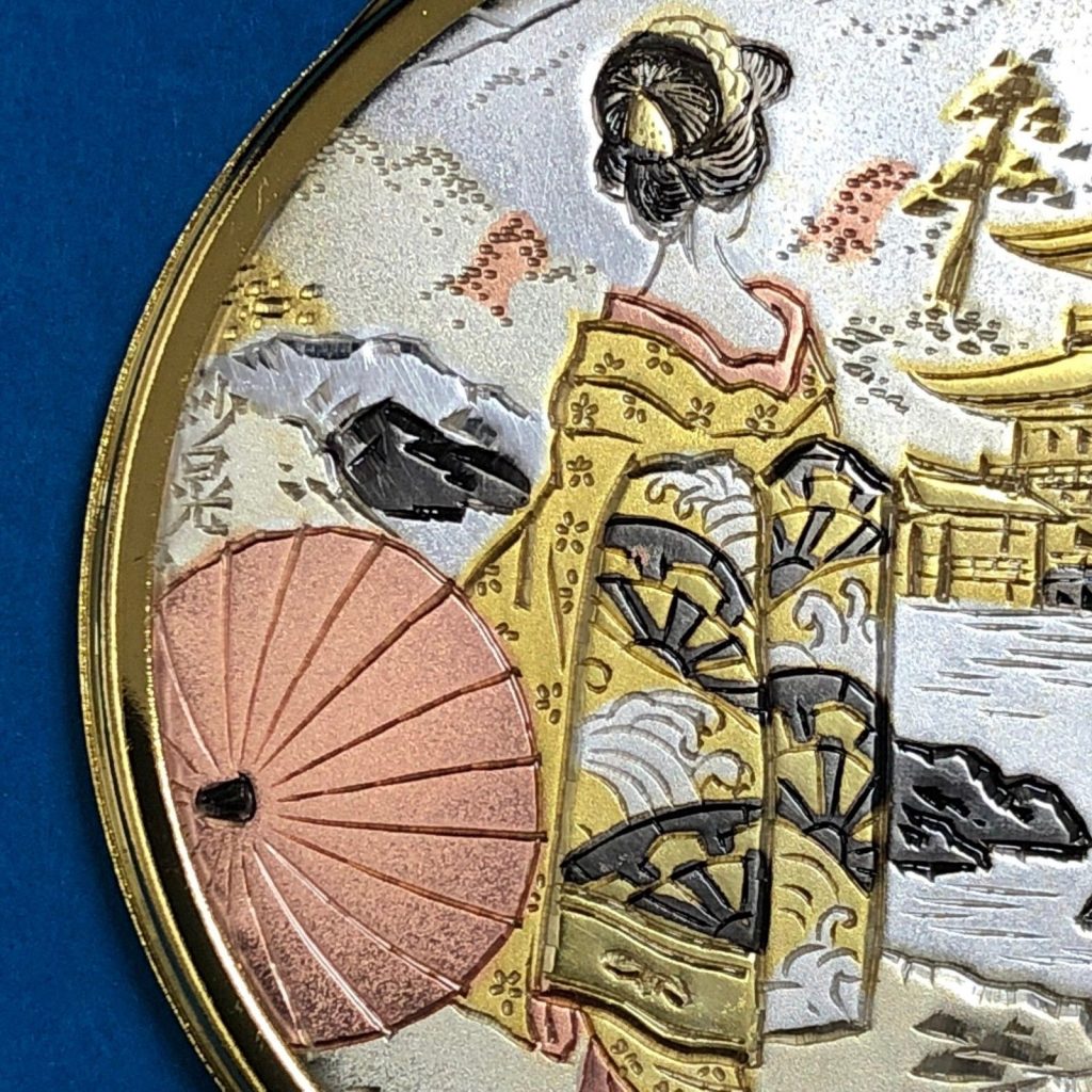 Compact Round Double Mirror Kinkakuji Temple Maiko Engraving Kyoto ...