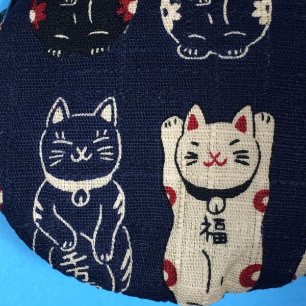 Gamaguchi Frog Mouth Purse Maneki Neko Money Fortune Cat Cute Dark Blue ...