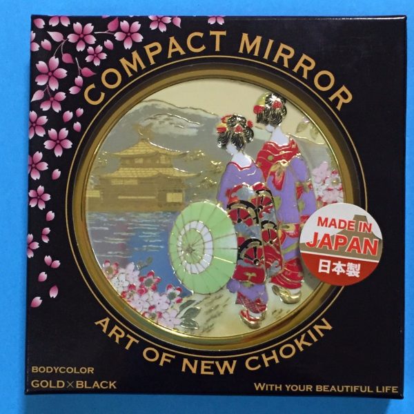 Compact Double Mirror Kinkakuji Temple Two Maiko Engraving Kyoto Japan ...