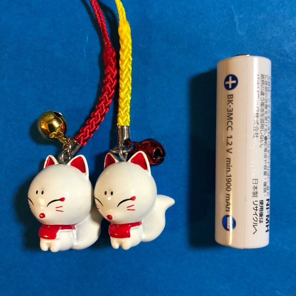 Fushimi Inari Shrine Kissing Pair White Fox Key Chain Strap from Kyoto ...