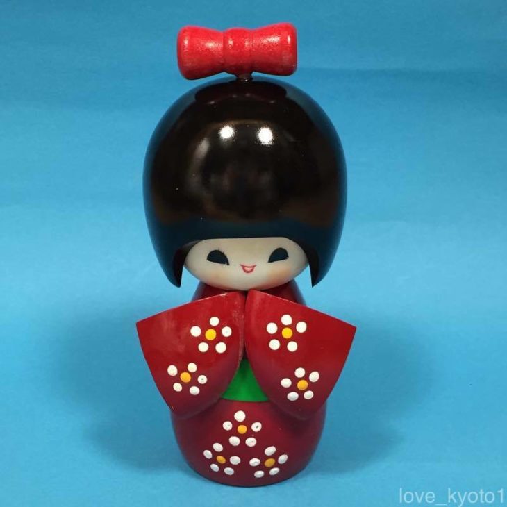 Japanese Handicraft Kokeshi Doll Cute Kawaii Red Color from Kyoto Japan ...